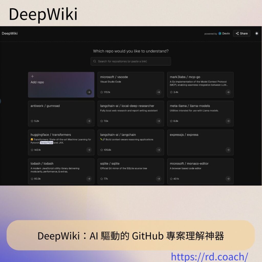 DeepWiki：AI 驅動的 GitHub 專案理解神器 - 漫遊數位